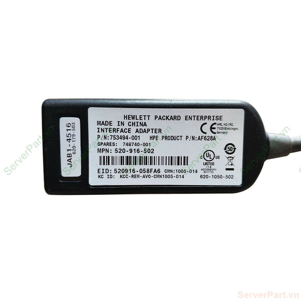 748740-001 753494-001 AF628A Cáp cable HP KVM USB Adapter Interface Ca ...