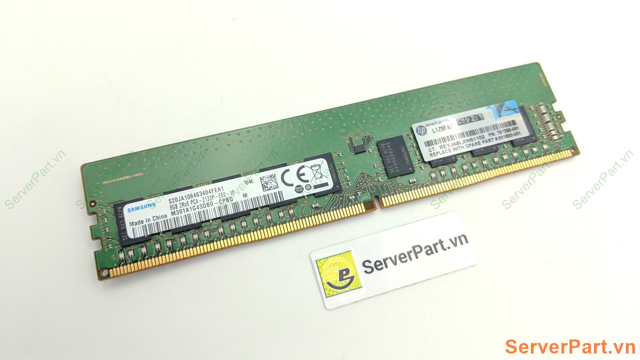 797258-081 819800-001 805669-B21 Bộ nhớ Ram HP 8gb 2Rx8 PC4-2133P-E | ServerPart.vn
