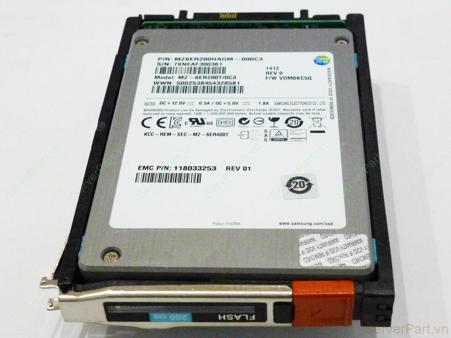 005050523 V6-2S6FX-200 Ổ cứng SSD sDell EMC 200gb 2.5" 6G VNXe3200 ...
