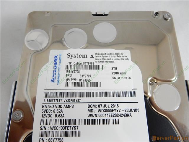 81Y9799 81Y3865 81Y9798 Ổ cứng HDD sata IBM Lenovo 3TB 7.2K 3.5 ...