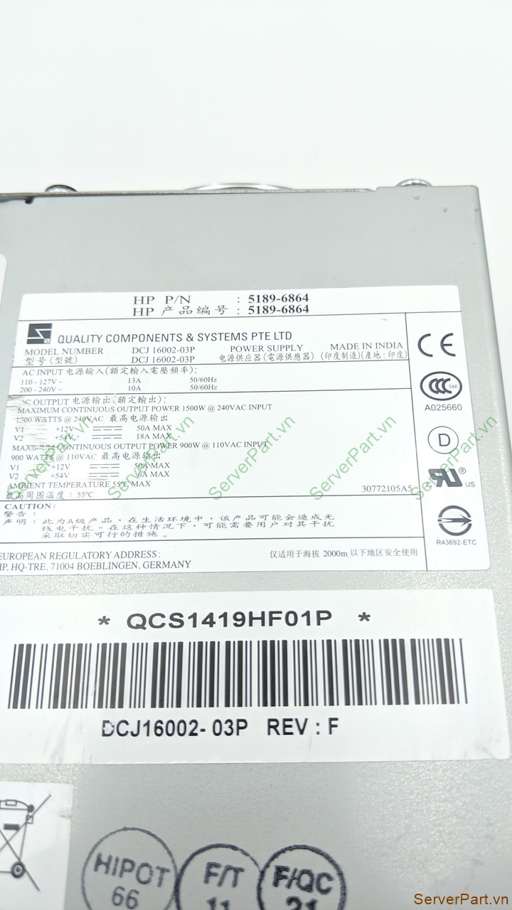 J9306A 5189-6864 DCJ16002-03P Bộ nguồn PSU Hot HP Aruba 5406R 5412R ZL ...