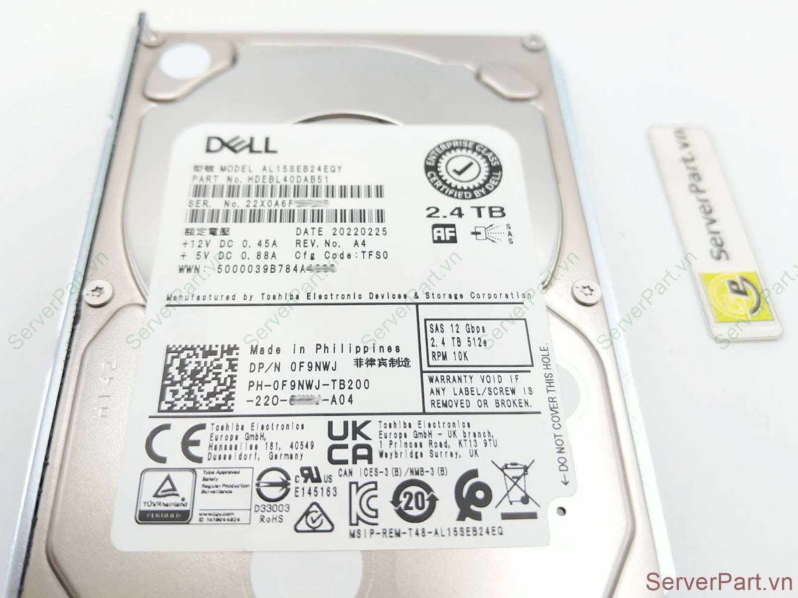 Ổ cứng HDD SAS Dell 2.4TB 10K 2.5" 12Gbps 0F9NWJ F9NWJ | ServerPart.vn