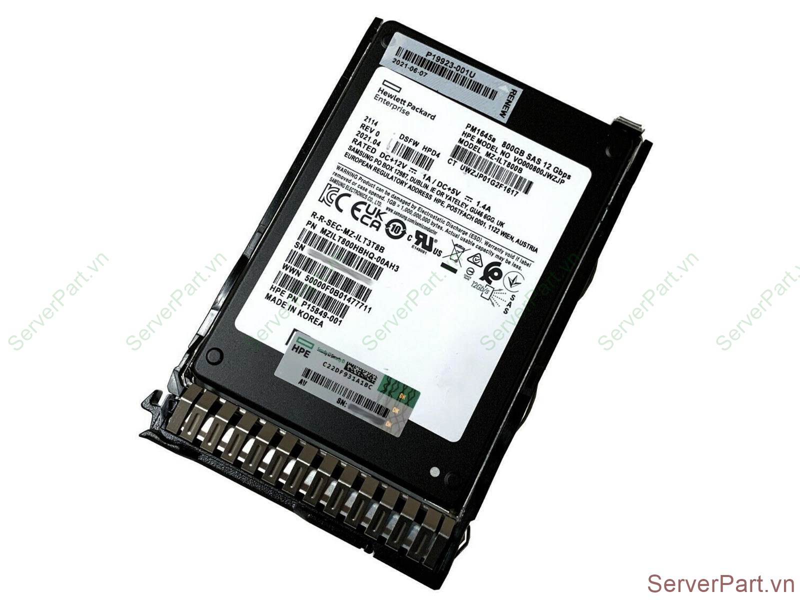 Ổ cứng SSD SAS HP HPE 800GB 2.5" 12G MU SC PM1645a P19913-B21 sp P2083 ...