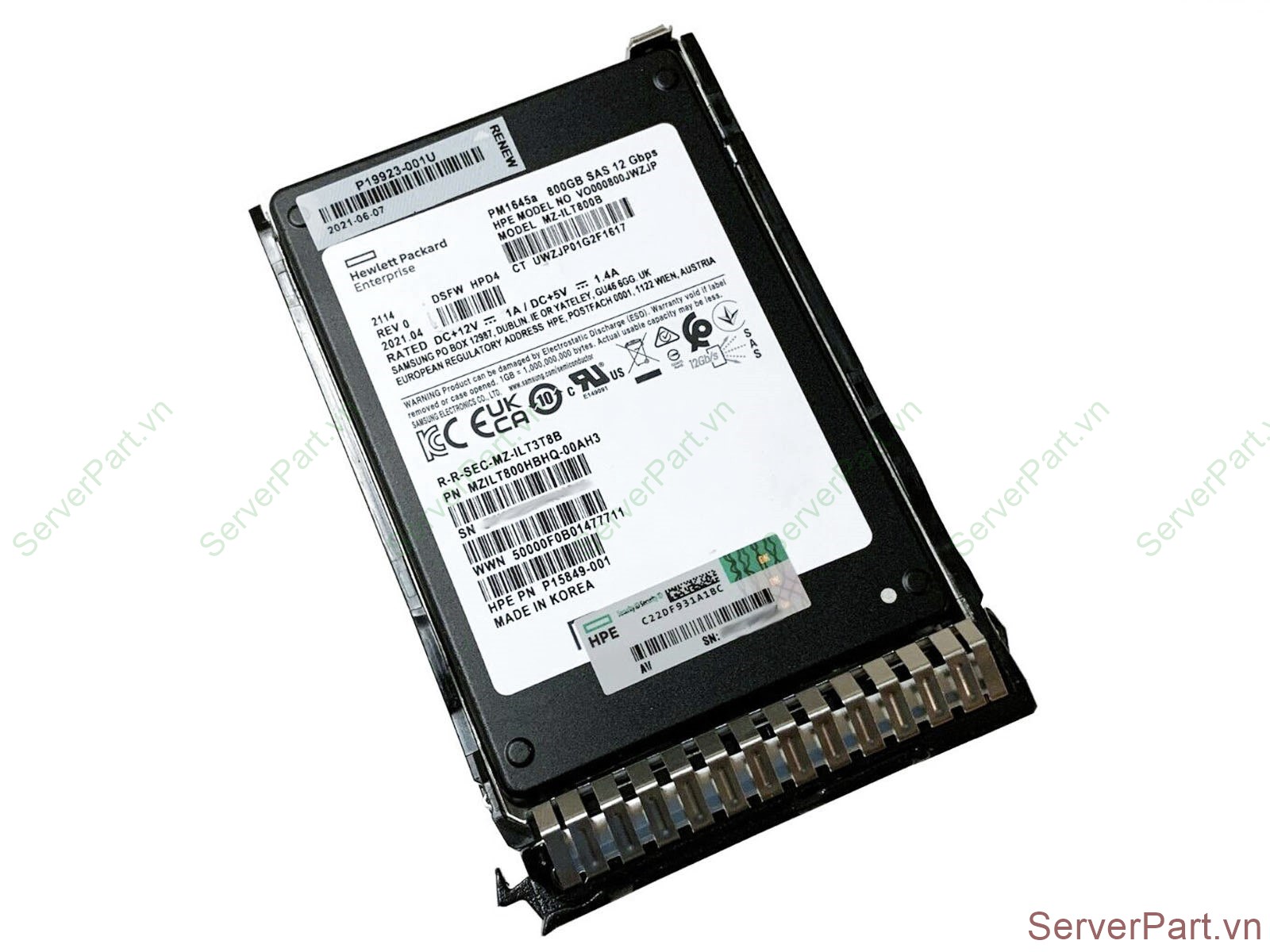 Ổ cứng SSD SAS HP HPE 800GB 2.5" 12G MU SC PM1645a P19913-B21 sp P2083 ...