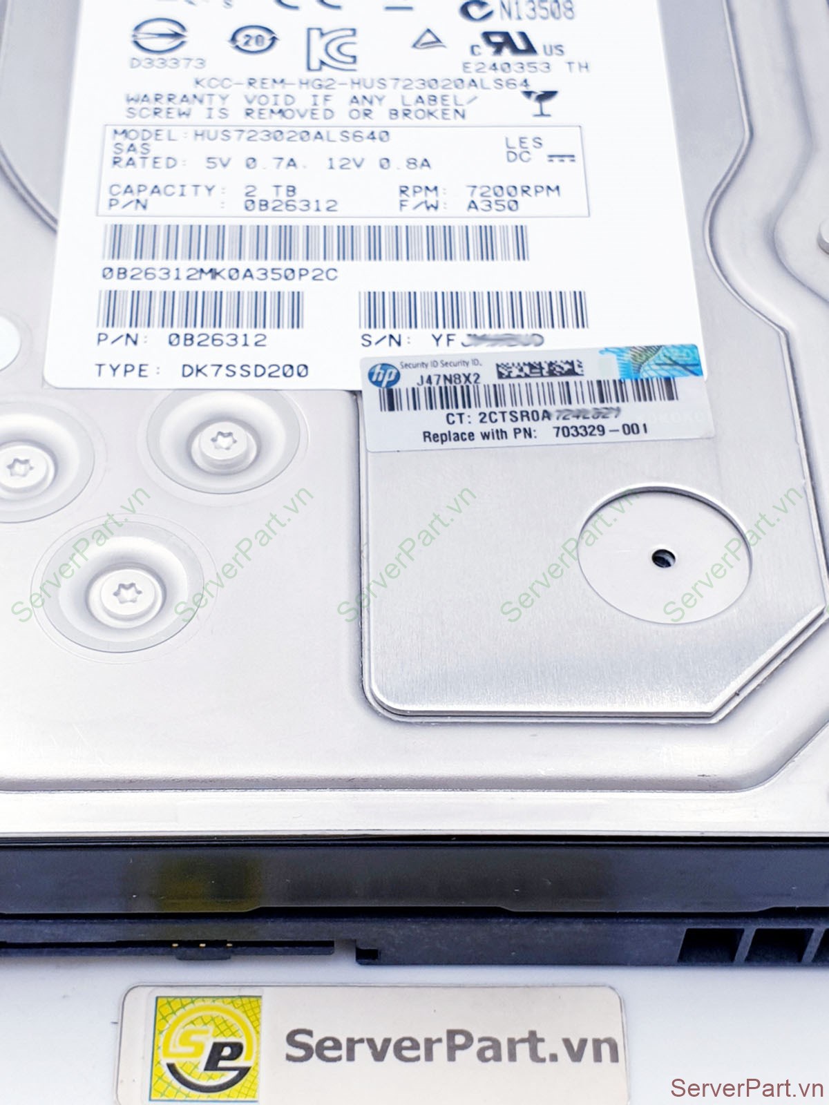 Ổ Cứng HDD SAS HP HPE 3Par 2TB 7.2K 3.5" 703329-001 0B26312 HUS723020A ...