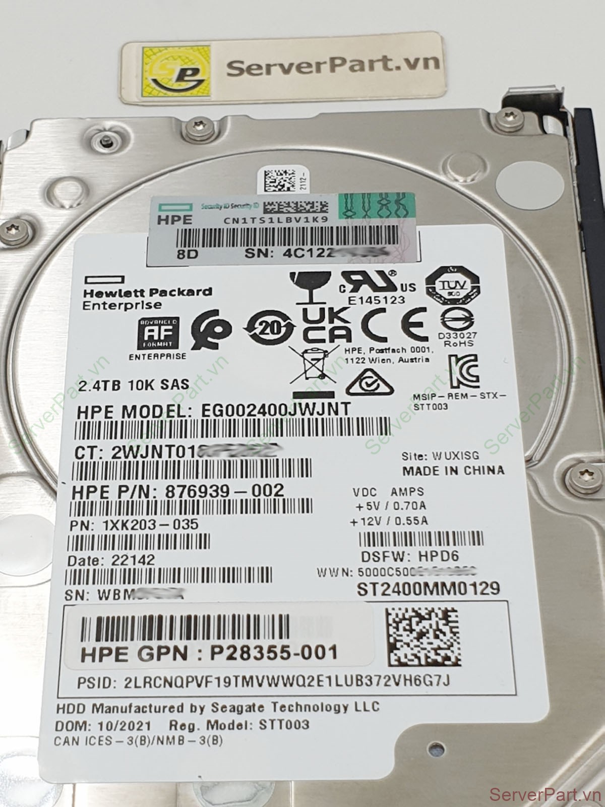 Ổ cứng SAS HP 2.4TB 10k 2.5 12G SFF 876939-002 P28355-001 P28352-B21 ...