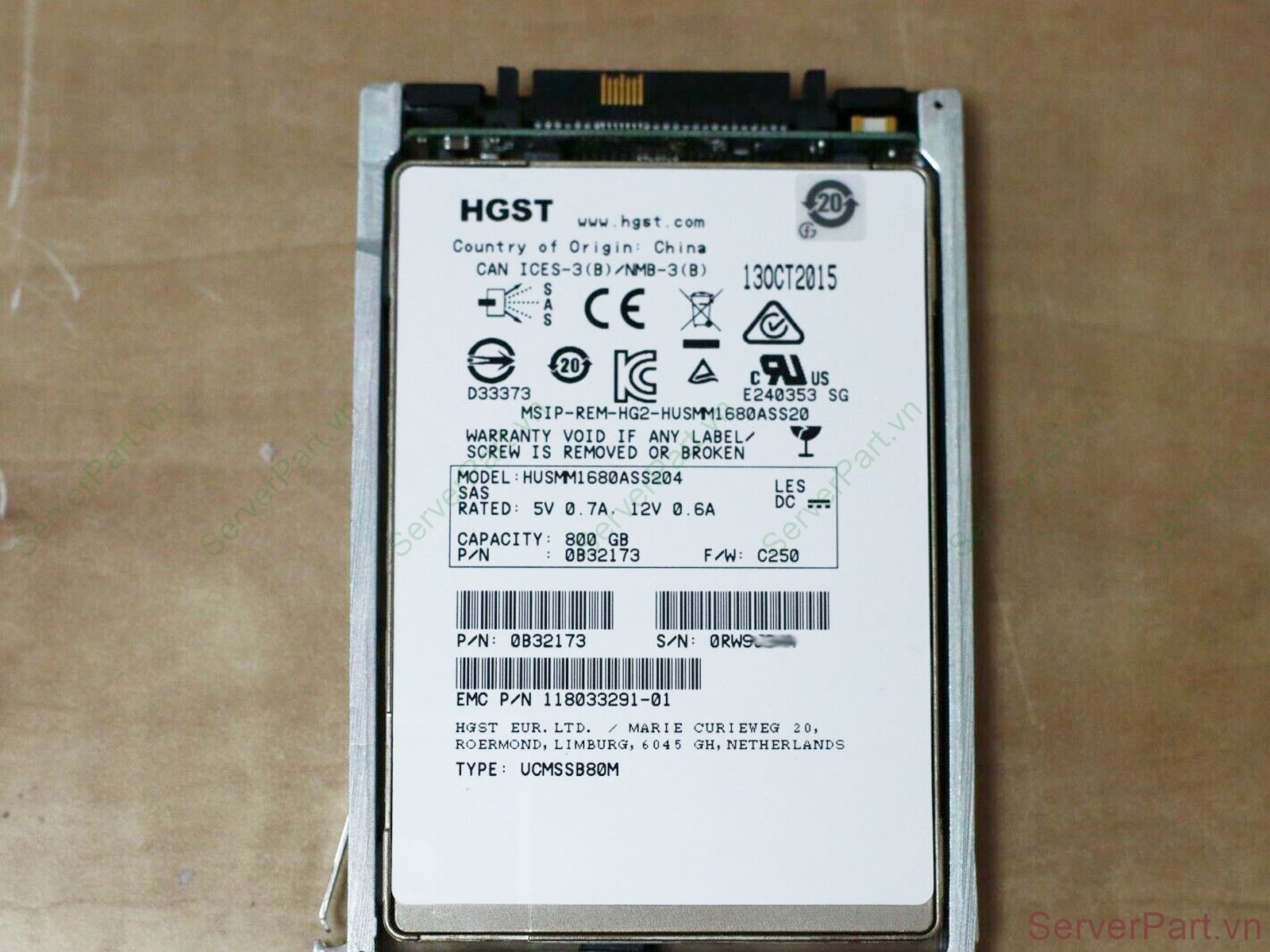 Ổ cứng SSD SAS EMC 800GB 2.5" 6G 005051130 118033291-01 118033291-02 V ...