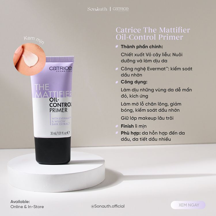 Kem Lót Catrice The Mattifier Oil-Control Primer | SonAuth Official