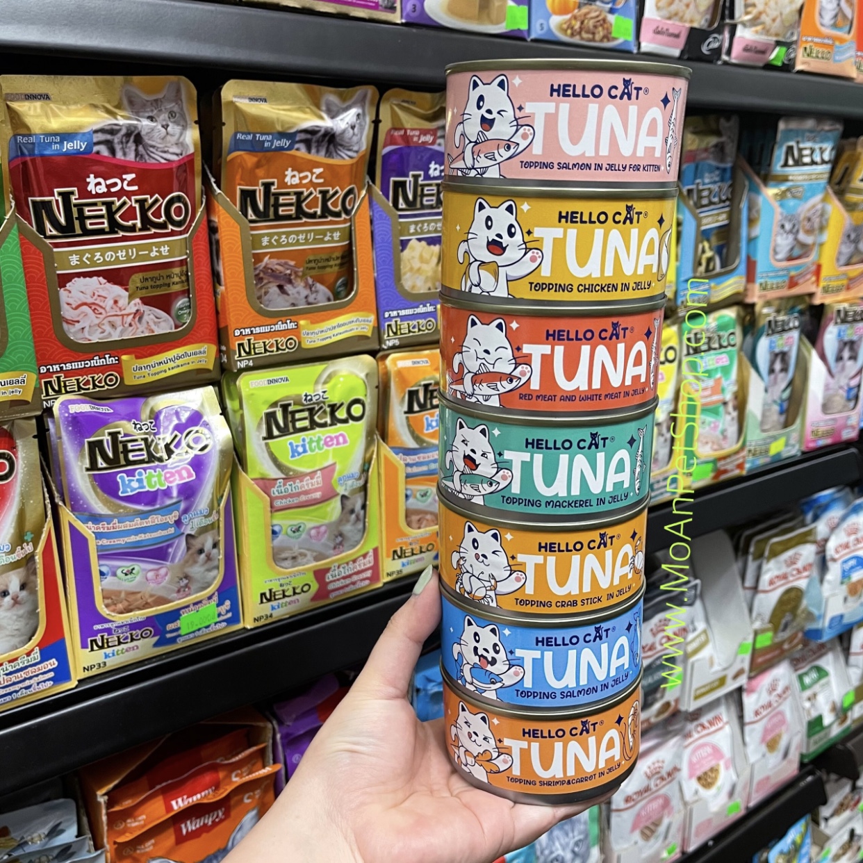 Pate cho Mèo Hello Cat 160g [Dạng Thạch Jelly, 7 Vị] MoAnPetShop.com