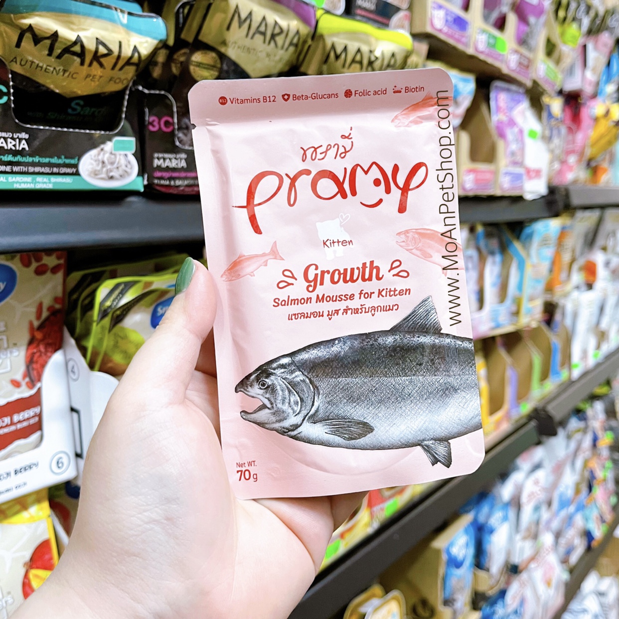 Pate PRAMY Thái Lan Kitten Salmon Mousse [Cá Hồi] 70g MoAnPetShop.com