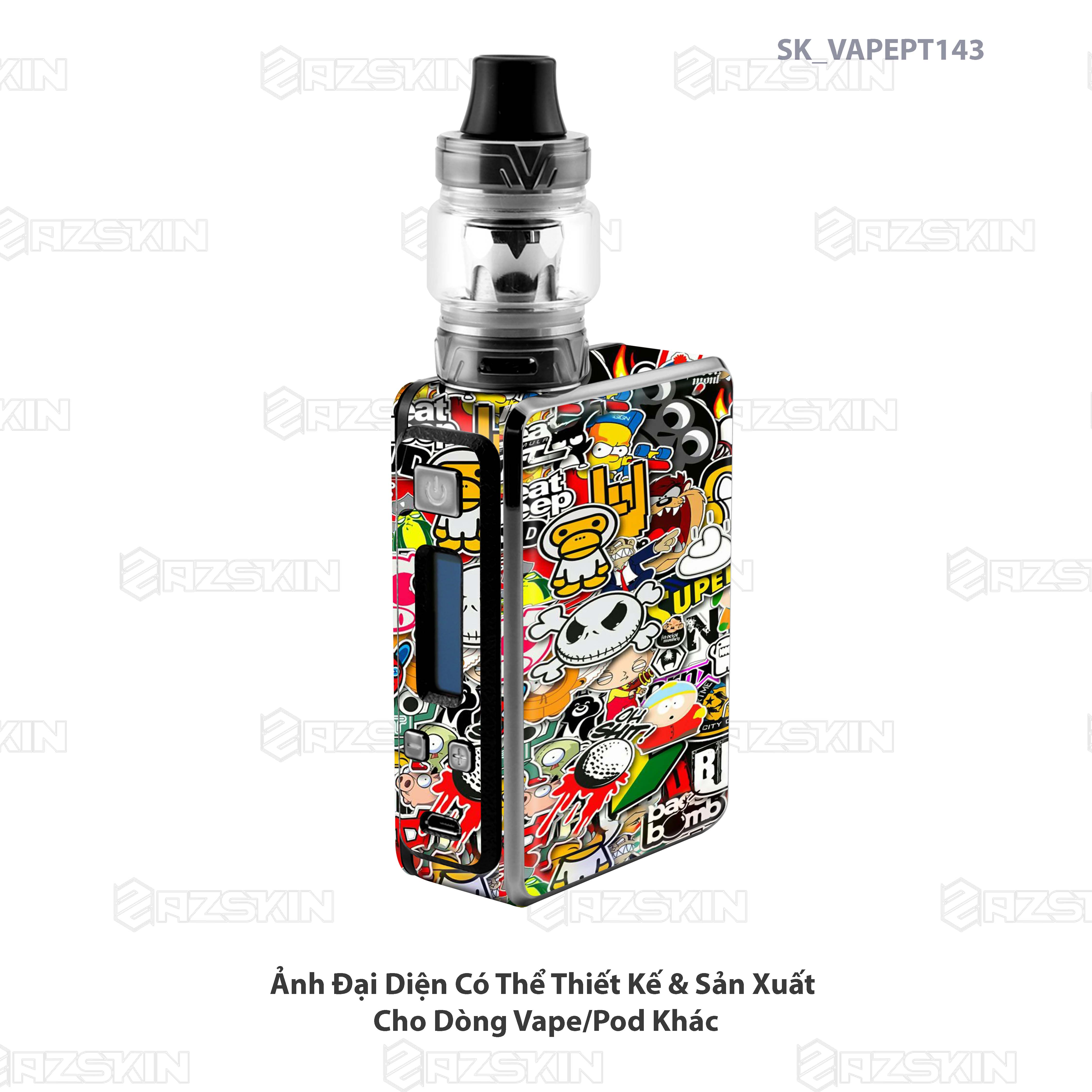 Dán Vape/ Pod Hình Thiết Kế Sticker | Đa Dạng Chủ Đề, Thiết Kế Theo Yêu Cầu
