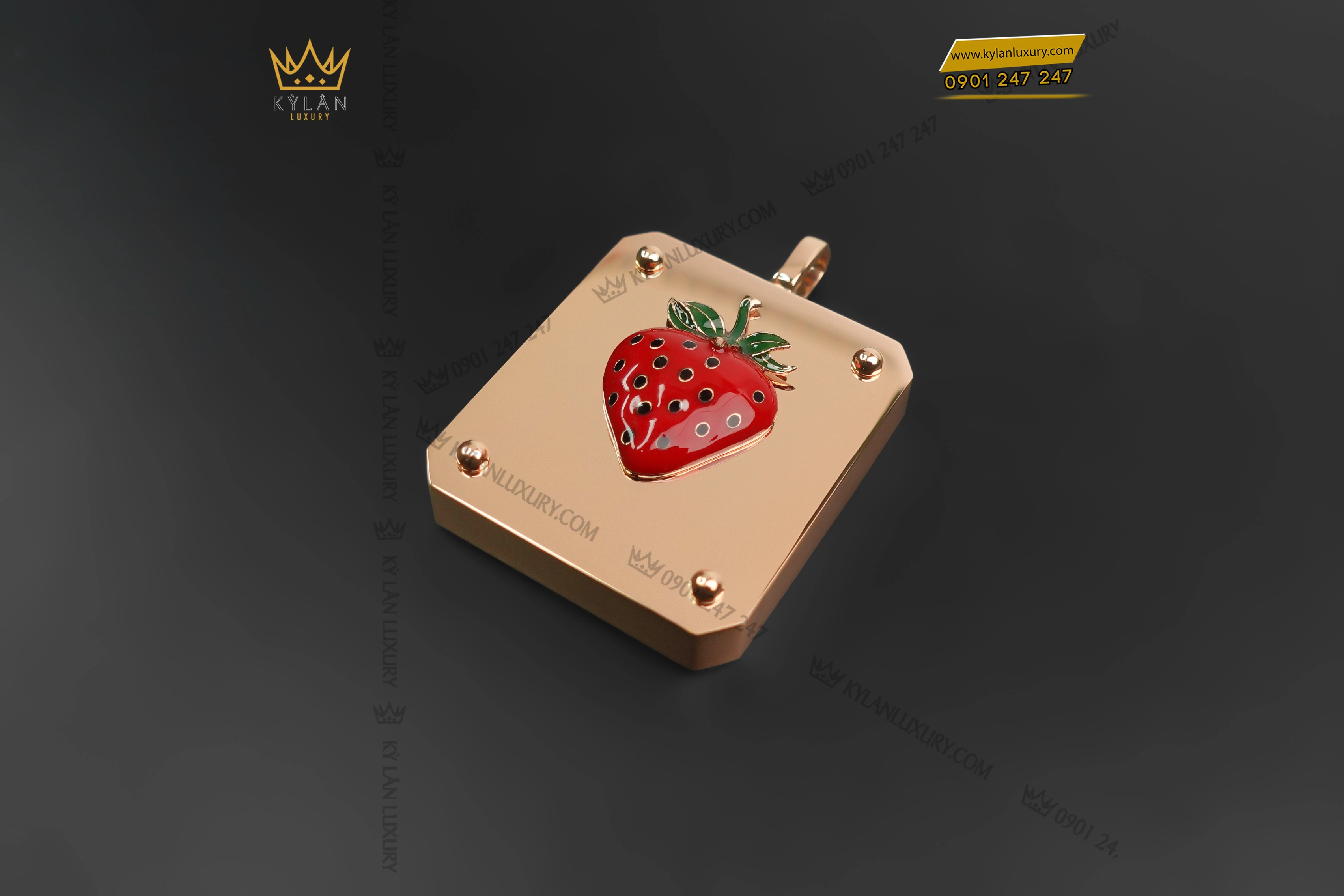 Dây Chuyền Vàng Nguyên Khối Au 750 Trái Dâu | Kỳ Lân