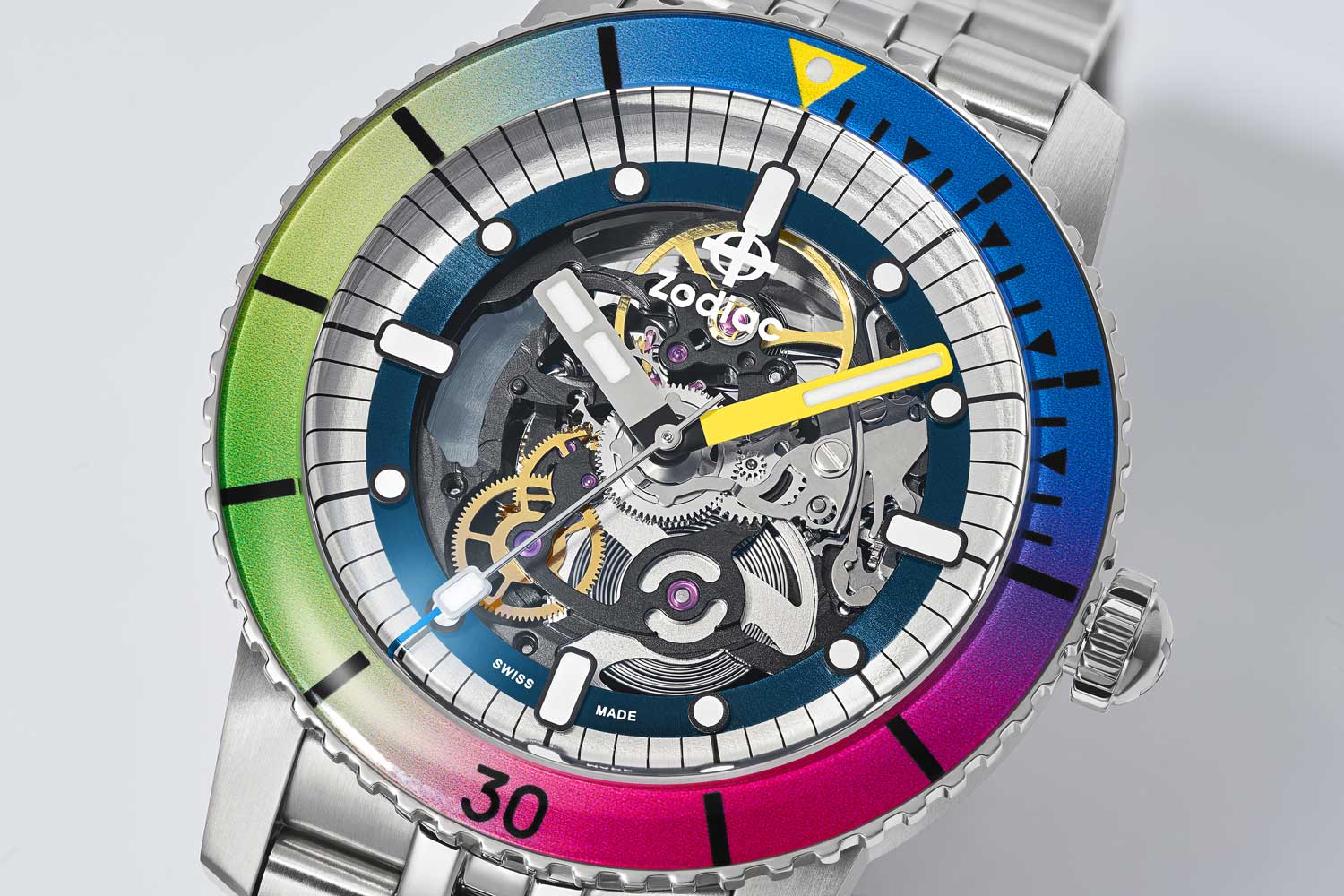 Đồng hồ Zodiac Super Sea Wolf Skeleton 6-15 Rainbow | Kỳ Lân