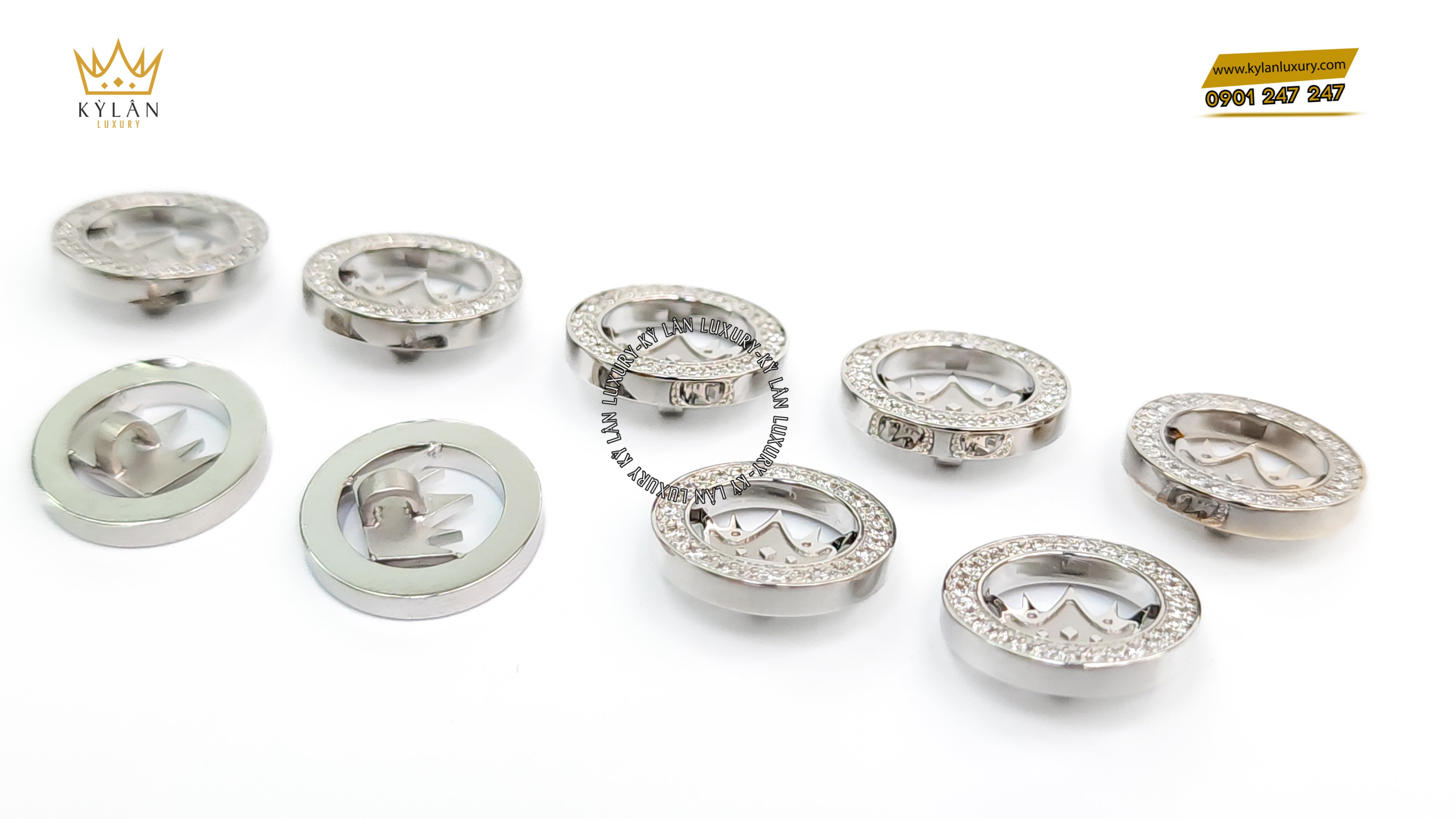 Cúc áo vàng trắng đính kim KyLan | Kỳ Lân