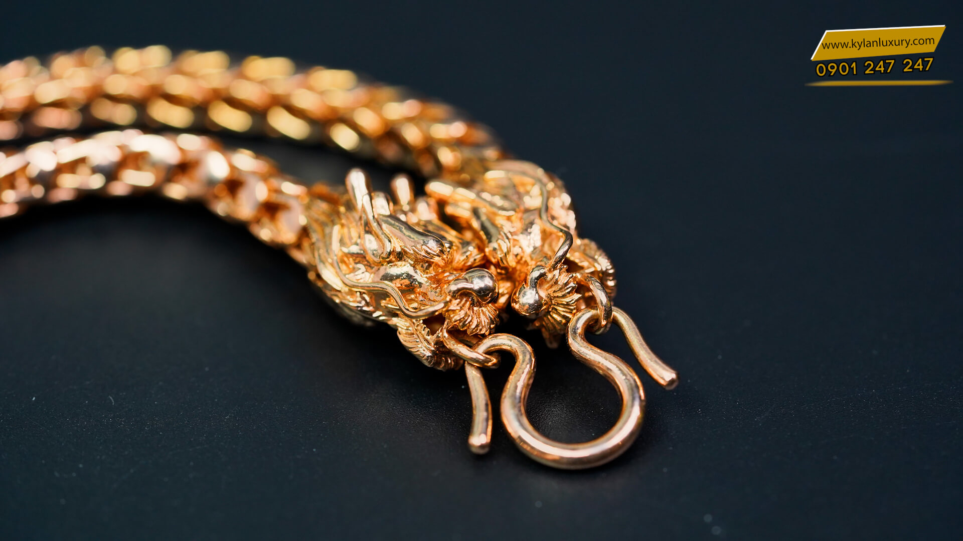 Dây chuyền vàng hồng đầu rồng | Kỳ Lân