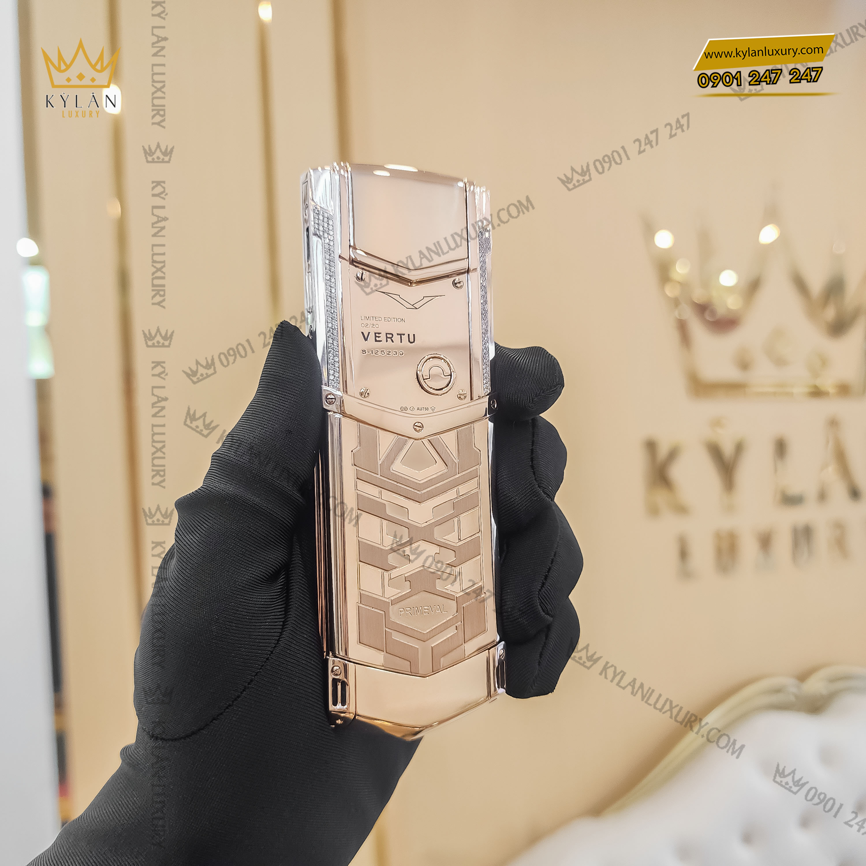Điện thoại Vertu Signature S Full Gold Ziczac Mix Diamond | Kỳ Lân