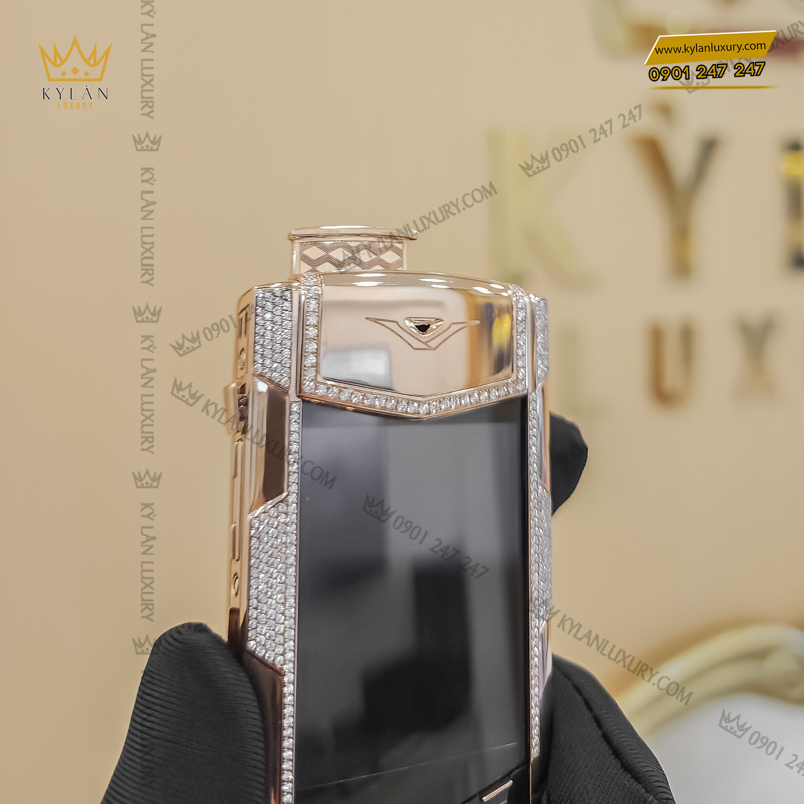 Điện thoại Vertu Signature S Full Gold Ziczac Mix Diamond | Kỳ Lân