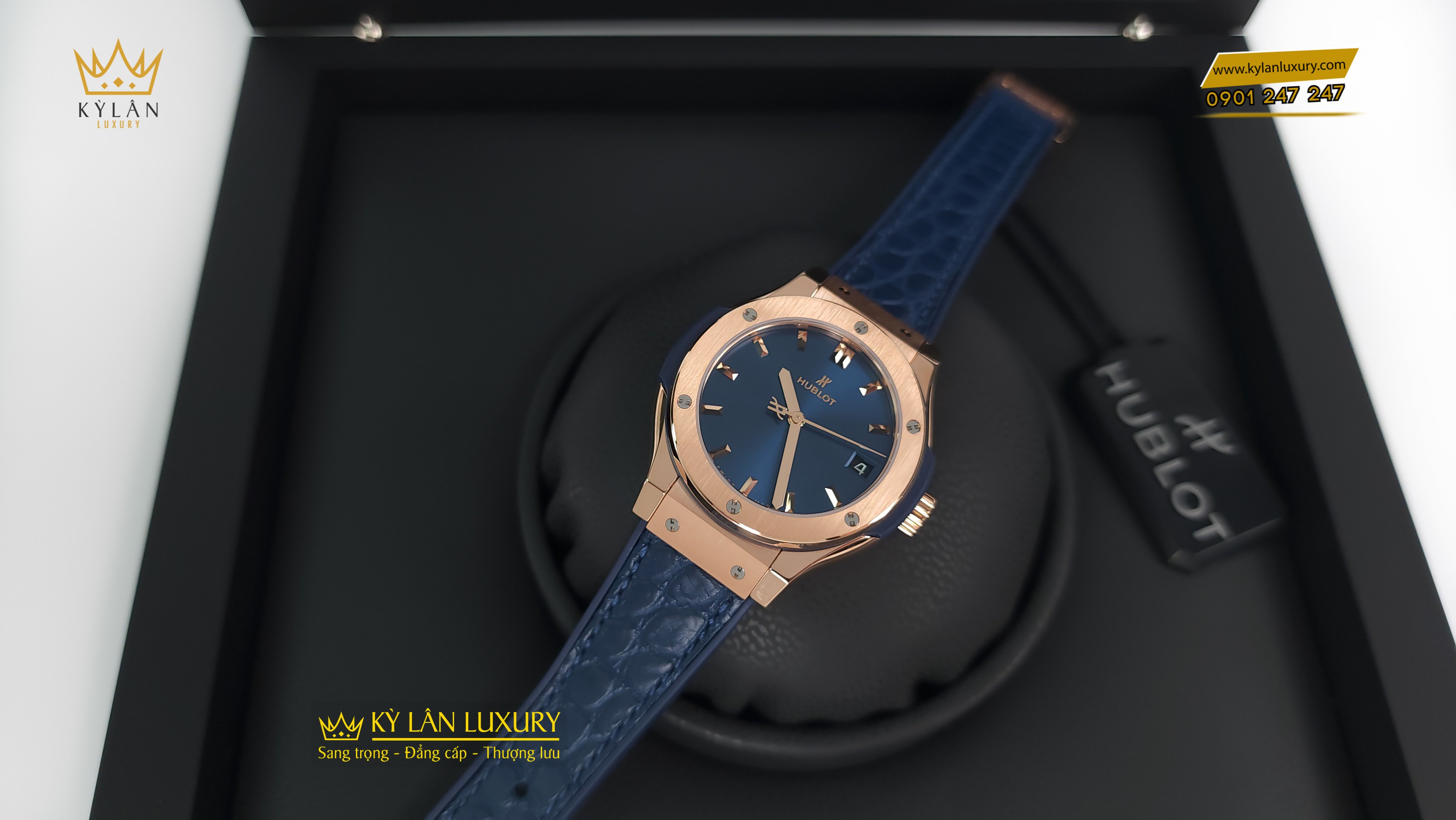 Đồng hồ Hublot Classic Fusion King Gold Blue 581.OX.7180.LR | Kỳ Lân