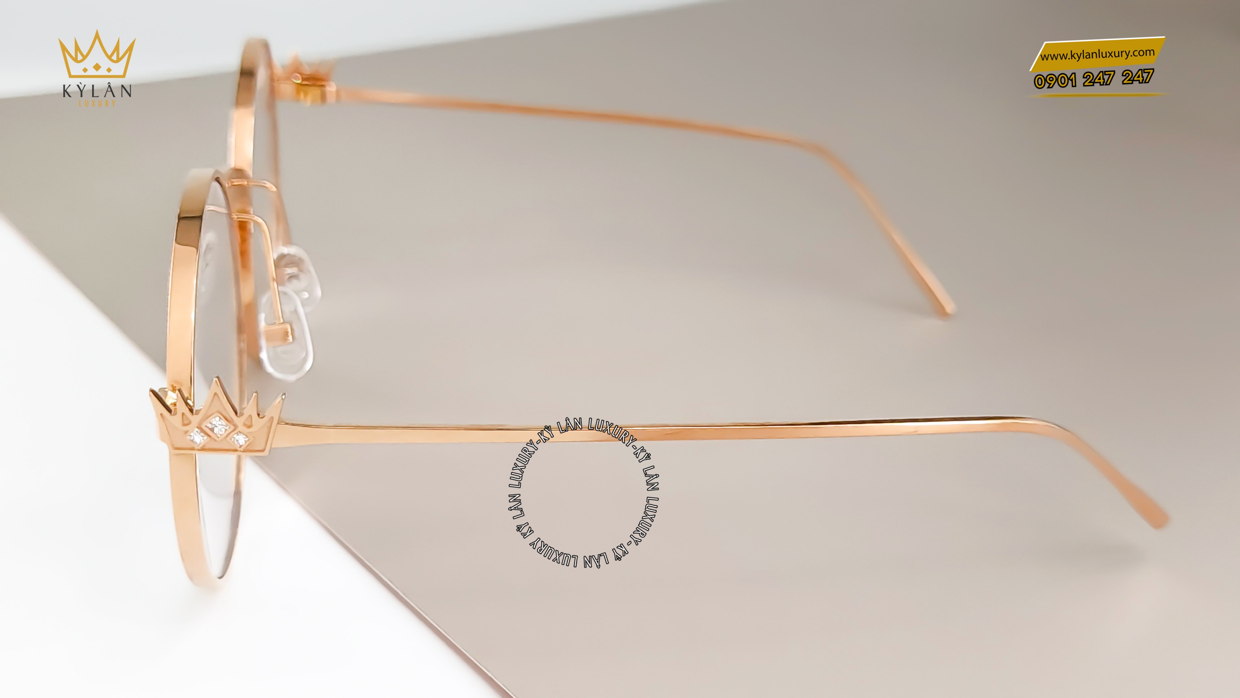 Mắt kính vàng khối đính kim | Kỳ Lân