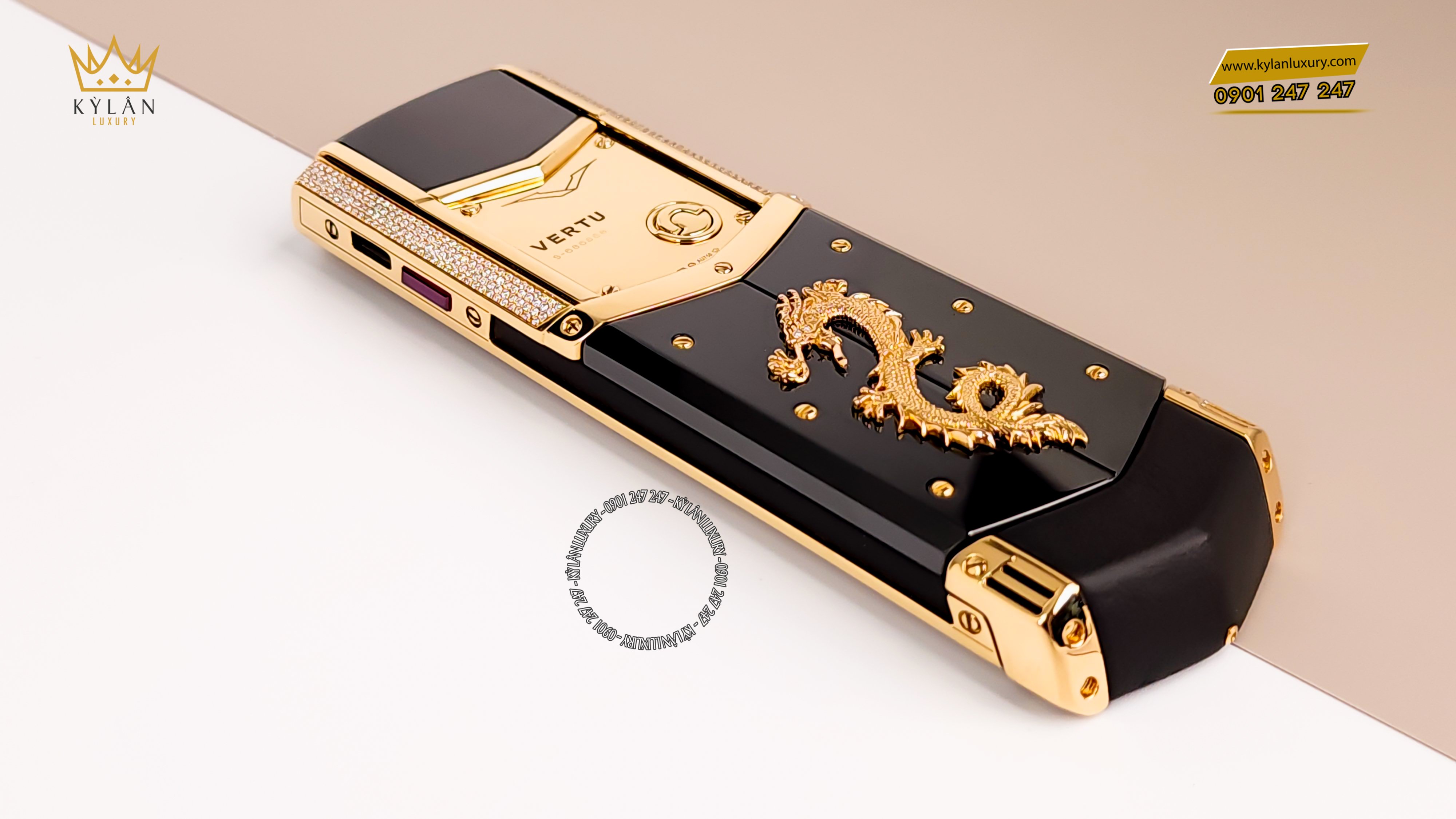 VERTU SIGNATURE S GOLD FULL DIAMOND DRAGON | Kỳ Lân Luxury