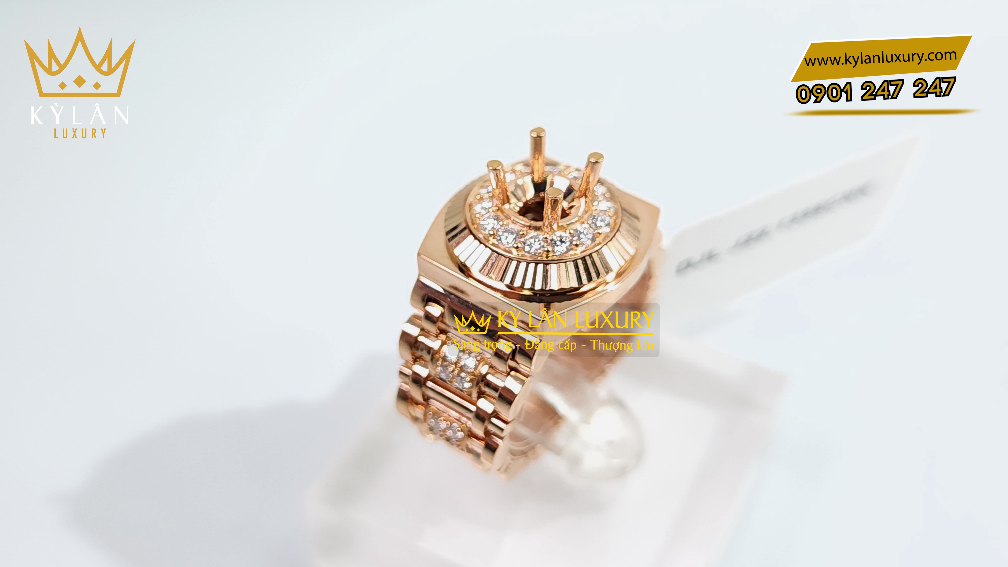 Vỏ nhẫn rolex vàng hồng 18k Au750 | Kỳ Lân