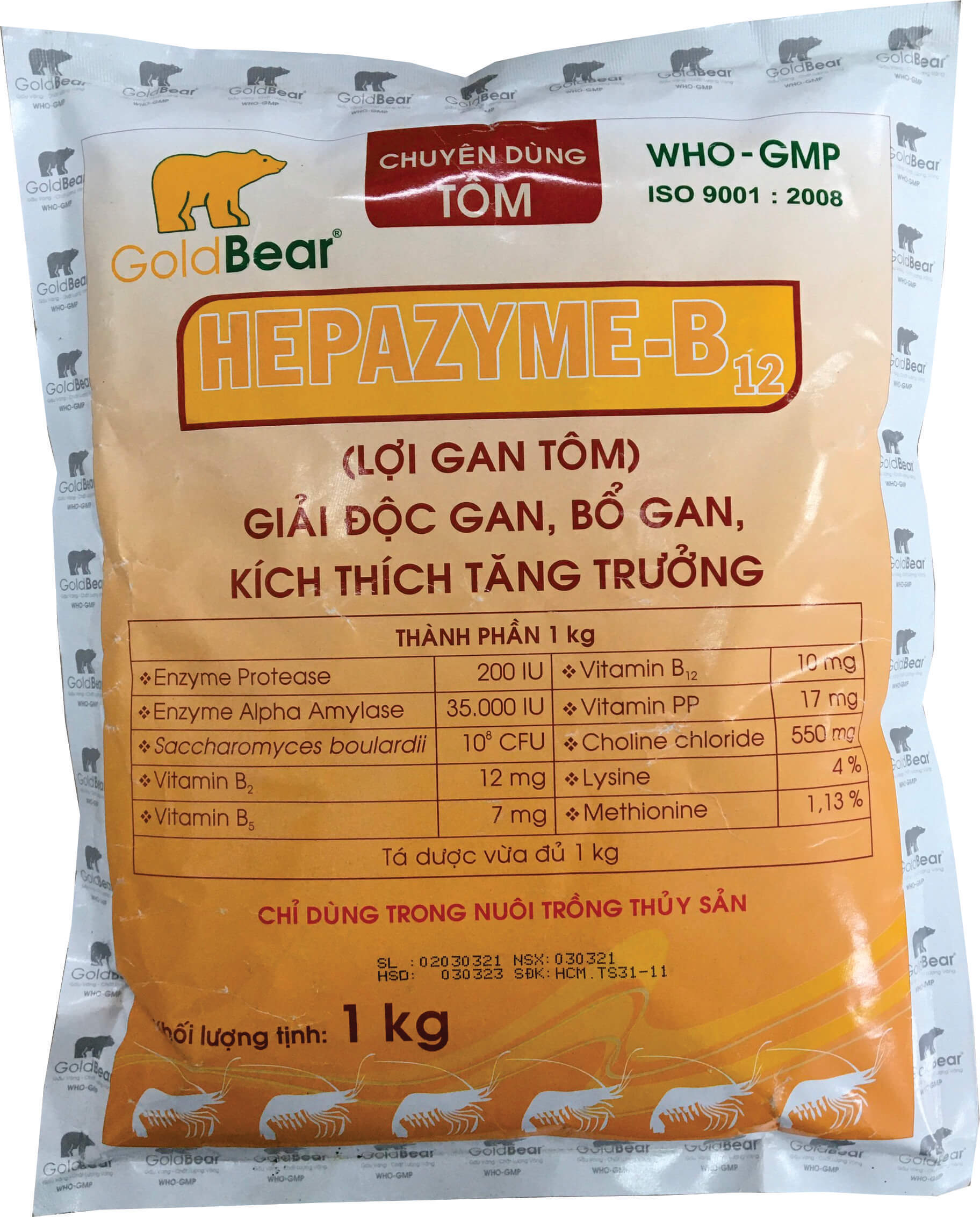 HEPAZYME-B12 (1 KG/GÓI) TÔM | Gấu Vàng