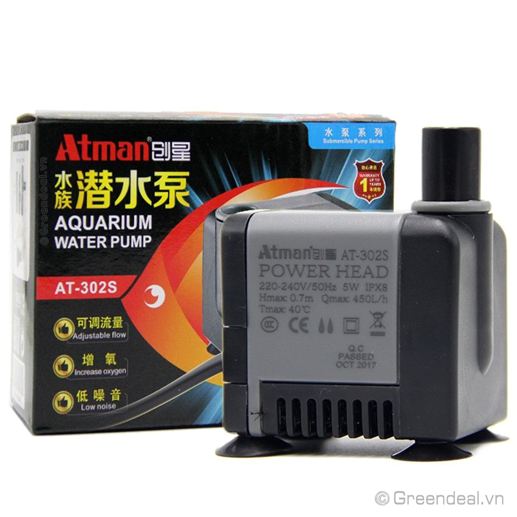ATMAN - Water Pump (AT-302S) | Máy bơm hồ cá thủy sinh | GREENDEAL.VN