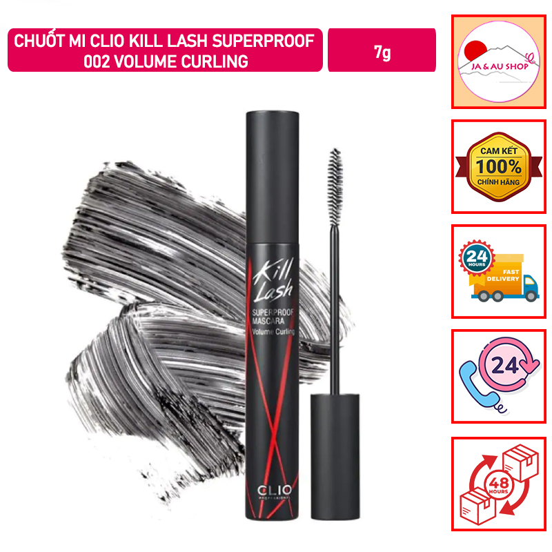 Chuốt Mi Clio Kill Lash Superproof 7g - 002 Volume Curling (Dày mi ...