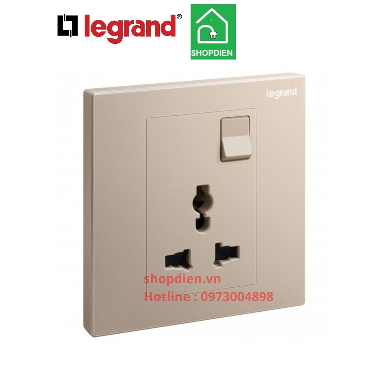 282434-C1 Legrand Galion Ổ cắm đơn đa năng có công tắc Rose gold CÔNG ...