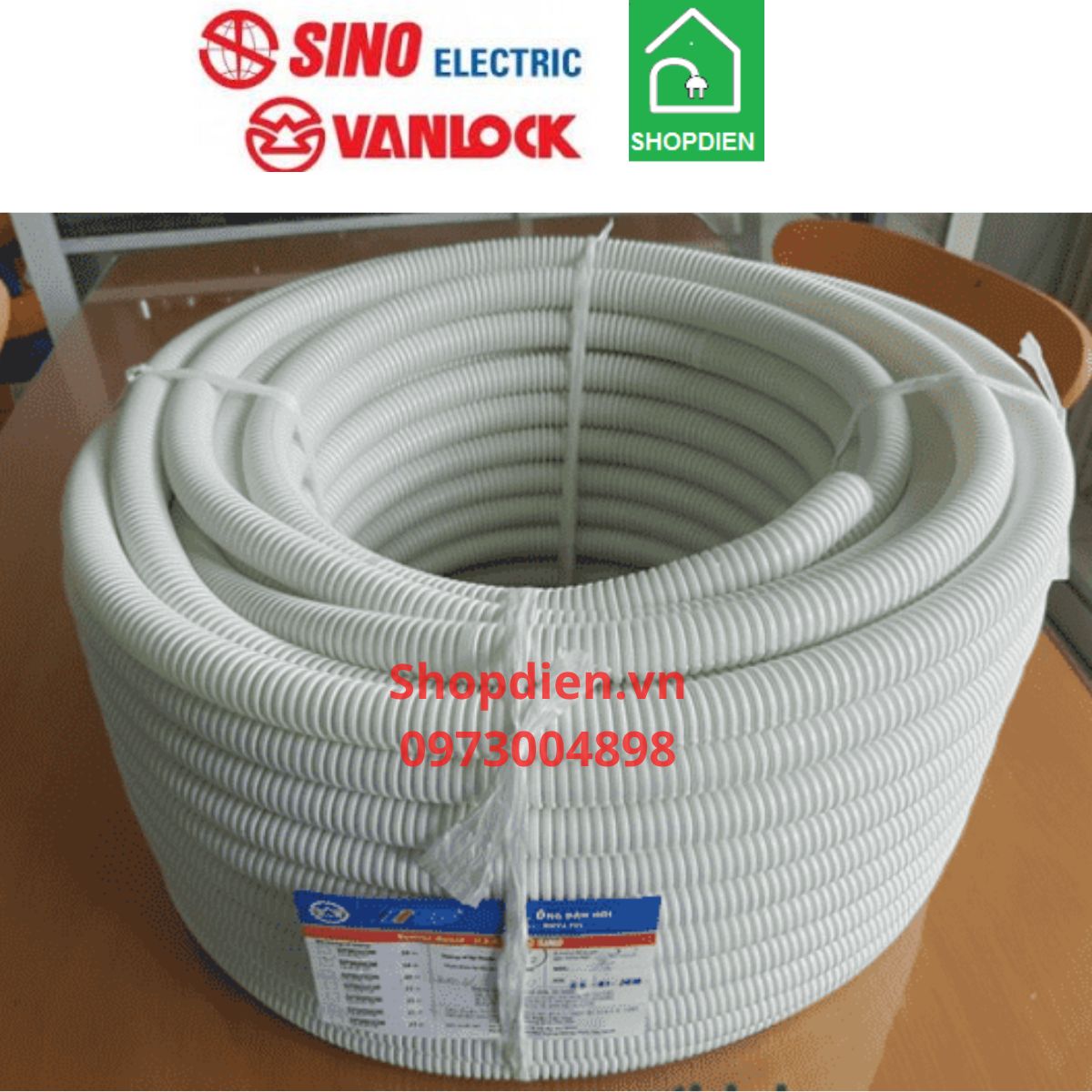 Ống mềm ruột gà đàn hồi luồn dây điện PVC D20 SINO SP9020CM Flexible ...