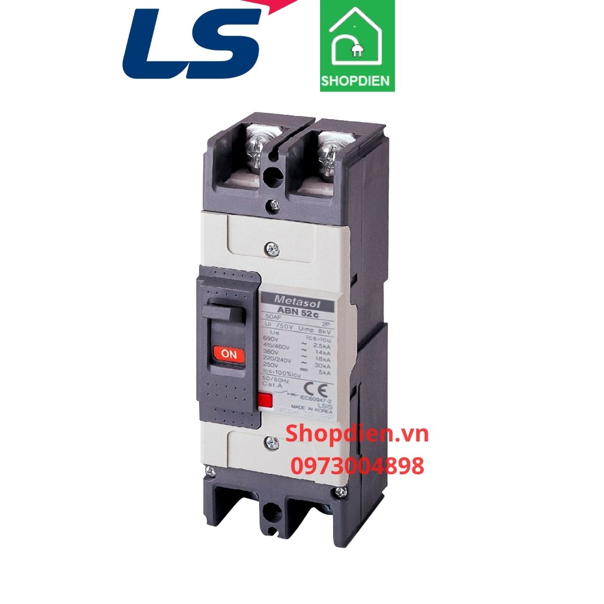 ABN52C LS MCCB 2P 15A 30kA Aptomat Cầu dao tự động CÔNG TY TNHH THƯƠNG MẠI VÀ KỸ THUẬT VIỆT MỸ