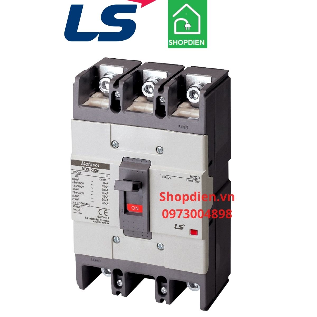 ABS203C LS MCCB 3P 125A 42KA Aptomat Cầu dao tự động CÔNG TY TNHH THƯƠNG MẠI VÀ KỸ THUẬT VIỆT MỸ