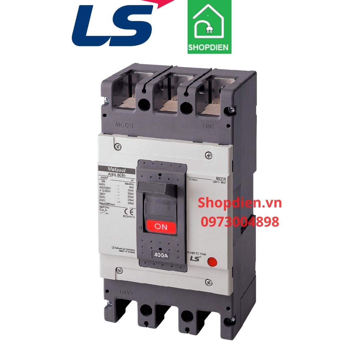 ABS403C LS MCCB 3P 400A 65kA Aptomat Cầu dao tự động CÔNG TY TNHH THƯƠNG MẠI VÀ KỸ THUẬT VIỆT MỸ
