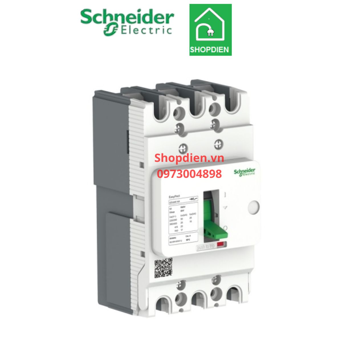 Aptomat Cầu dao tự động MCCB 3P 25A 25kA EZS100E Easypact Schneider ...