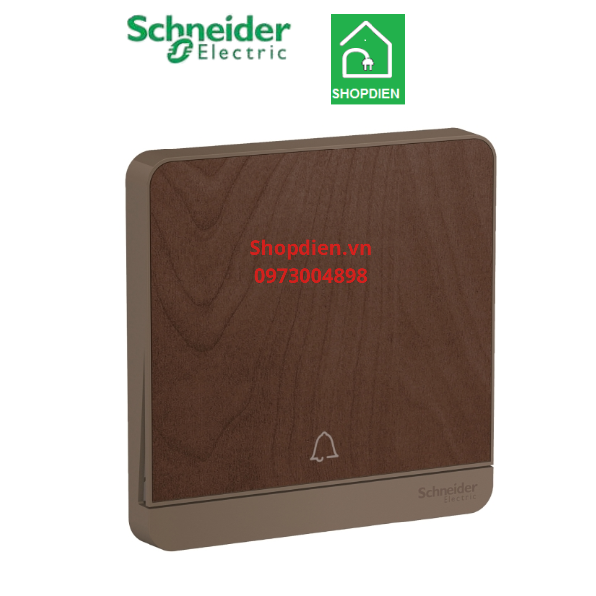 E8331BPL1_WD_G19 Schneider Nút nhân chuông cửa AvatarOn Màu Gỗ Vuông ...