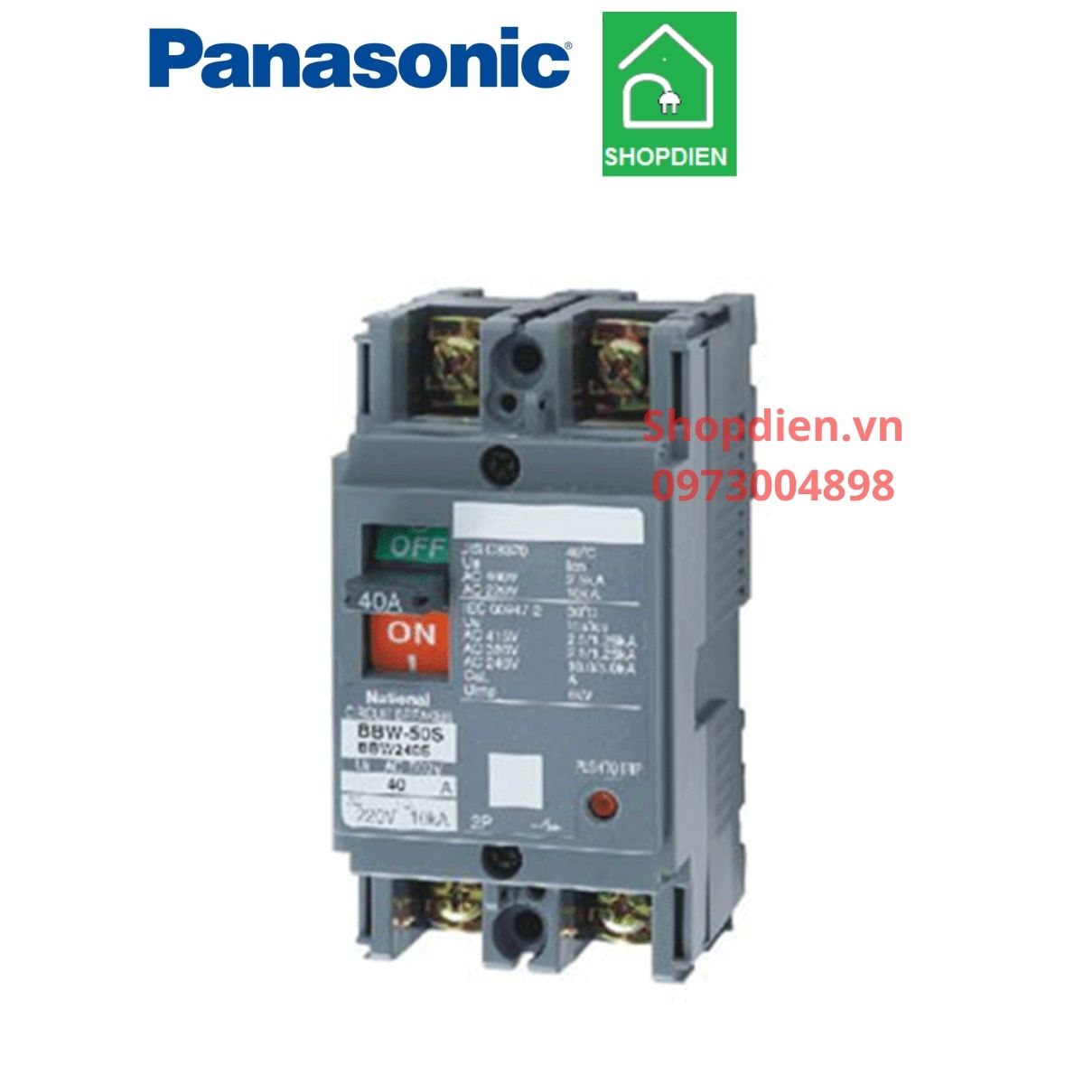BBW275SKY Panasonic MCCB 2P 75A 50kA Aptomat cầu dao tự động CÔNG TY ...