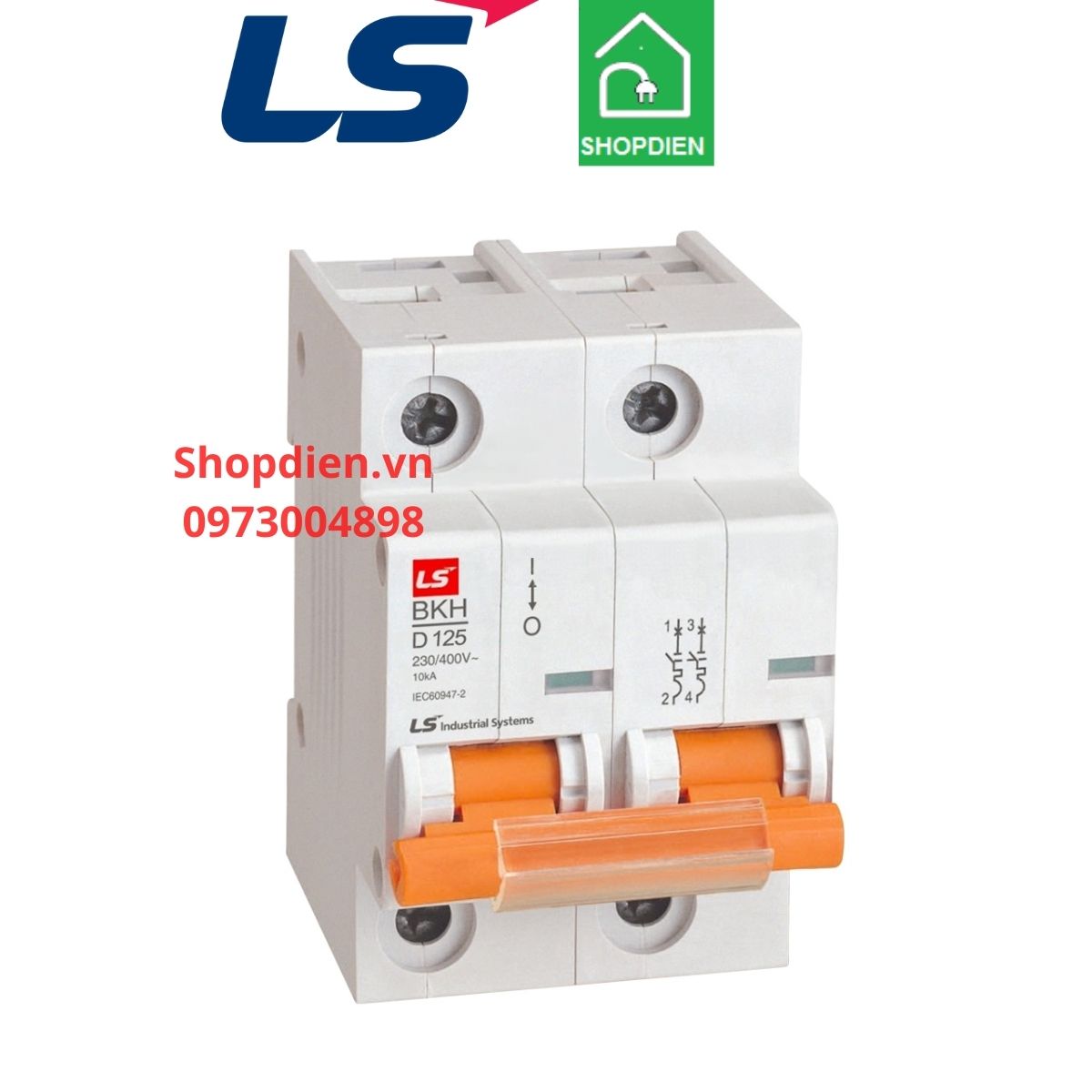 BKH LS MCB 2P 125A 10kA Aptomat Cầu dao tự động CÔNG TY TNHH THƯƠNG MẠI VÀ KỸ THUẬT VIỆT MỸ