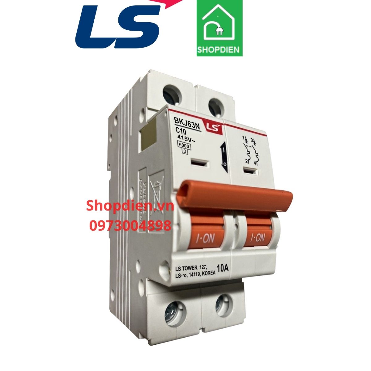 BKJ63N LS MCB 2P 10A 6KA Aptomat Cầu dao tự động CÔNG TY TNHH THƯƠNG MẠI VÀ KỸ THUẬT VIỆT MỸ