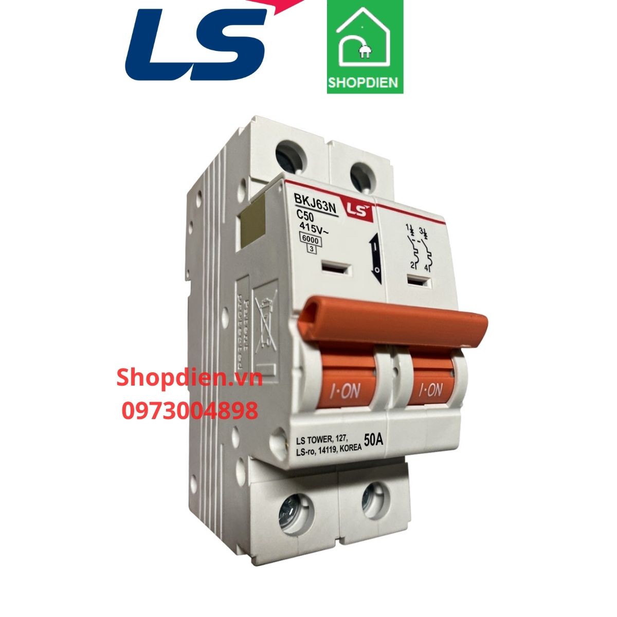 BKJ63N LS MCB 2P 50A 6KA Aptomat Cầu dao tự động CÔNG TY TNHH THƯƠNG ...