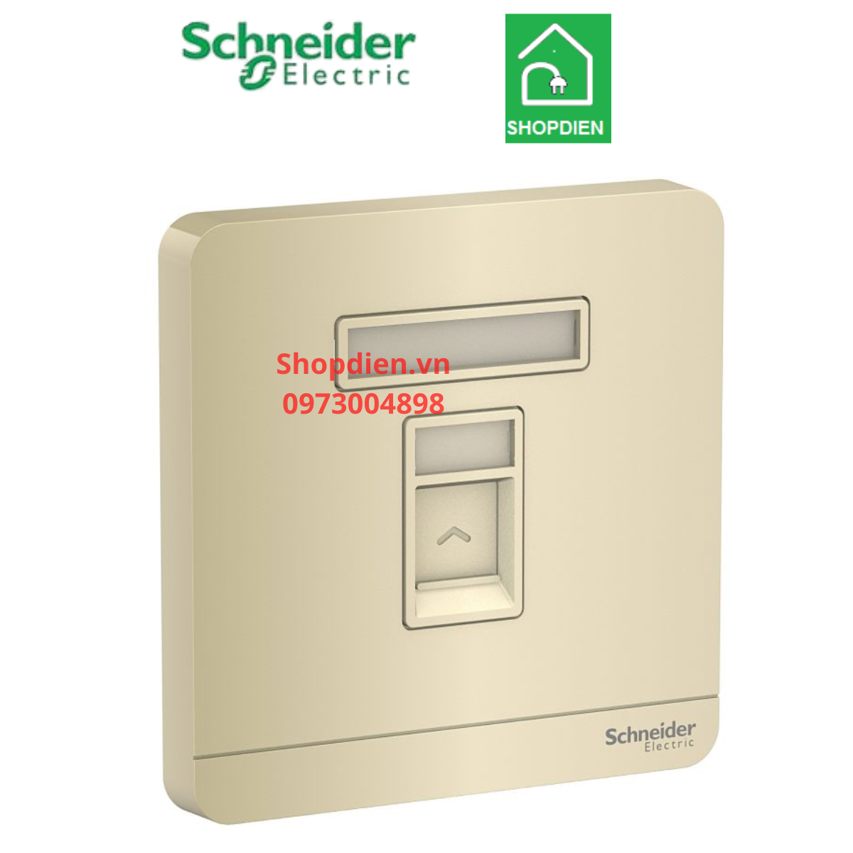 E8331RJS4_WG_G19 Schneider Ổ cắm điện thoại AvatarOn Màu vàng ánh kim ...