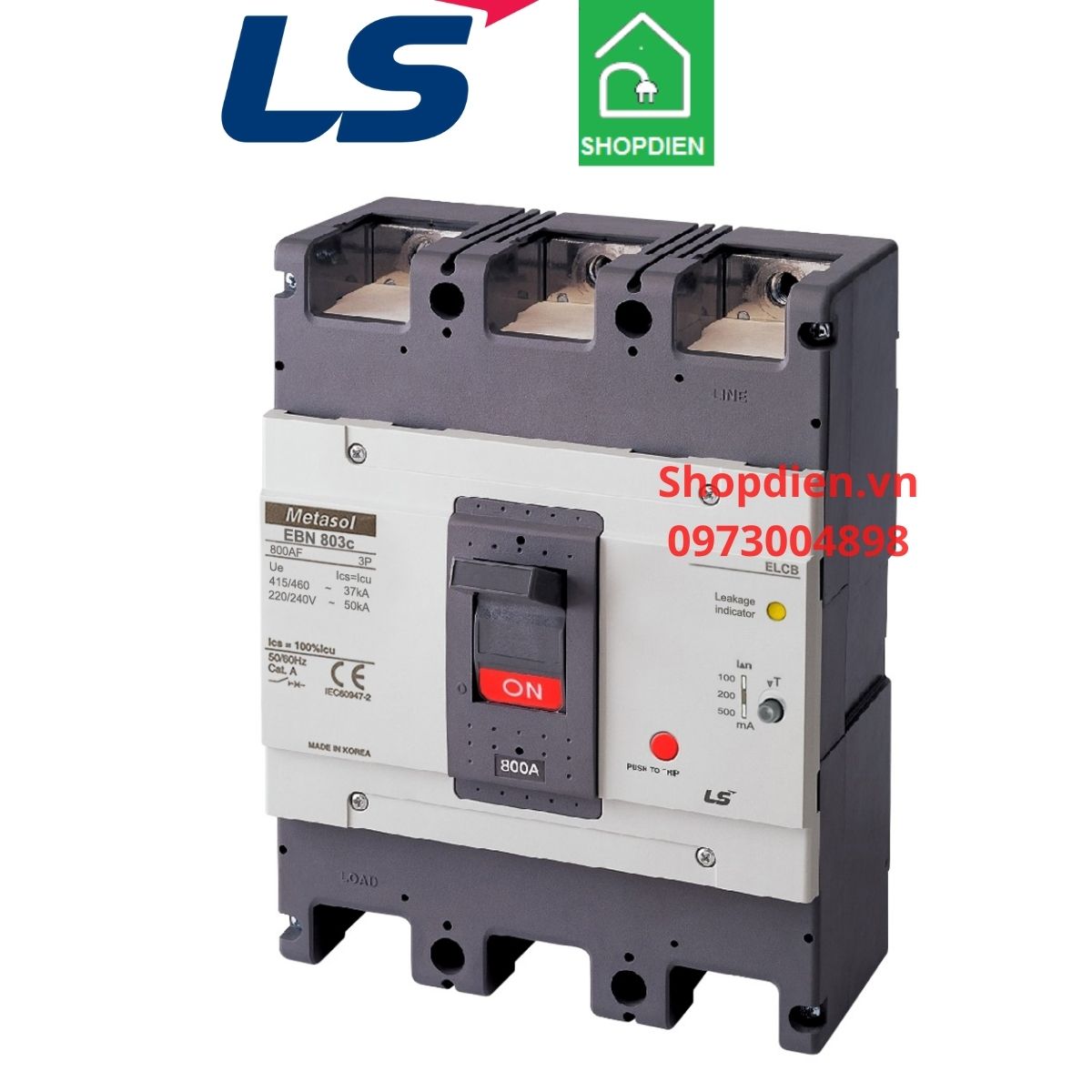EBN803C LS ELCB 3P 800A Aptomat chống rò chống giật điện CÔNG TY TNHH THƯƠNG MẠI VÀ KỸ THUẬT VIỆT MỸ