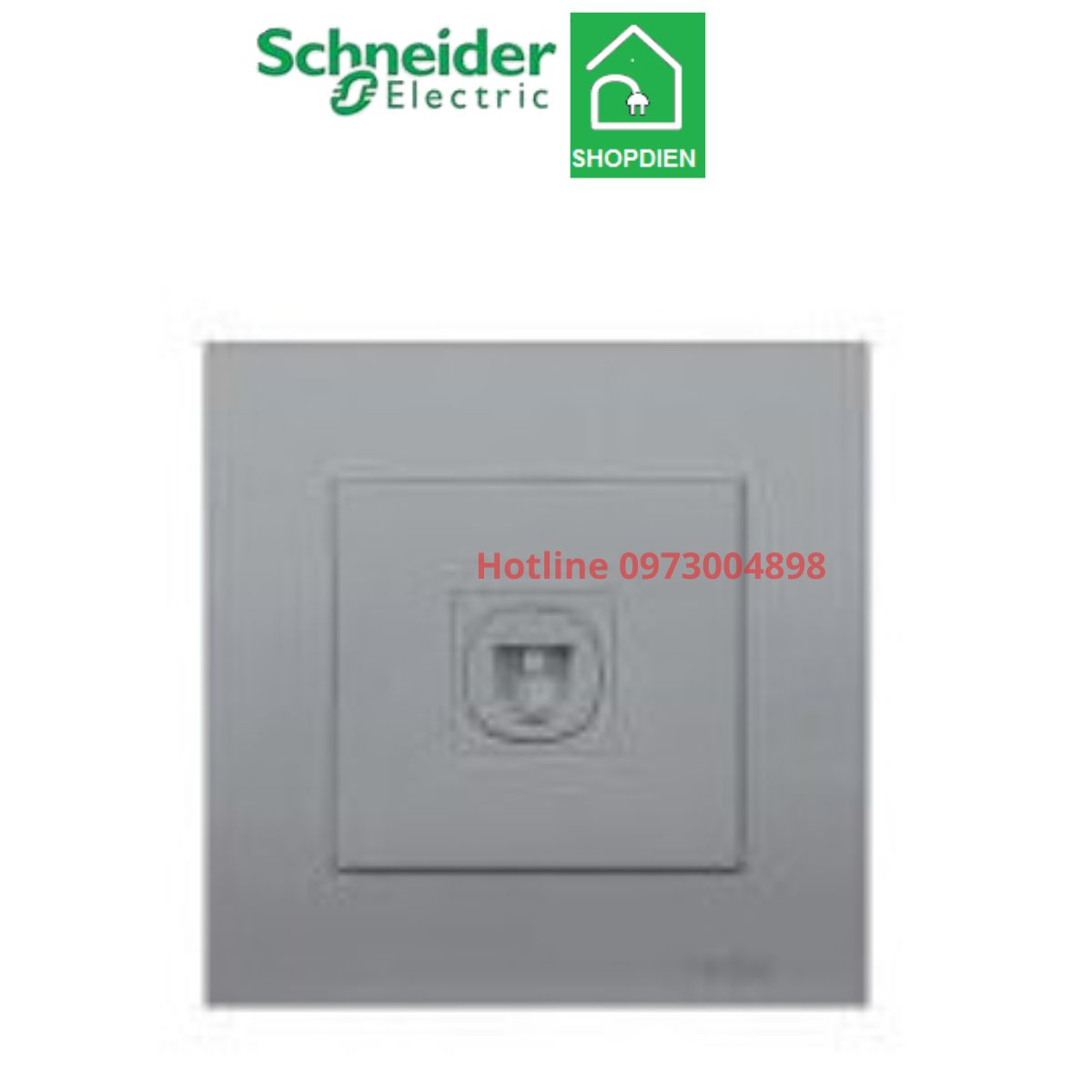 KB31TS_AS Schneider Ổ cắm điện thoại Vivace Màu xám bạc Telephone ...