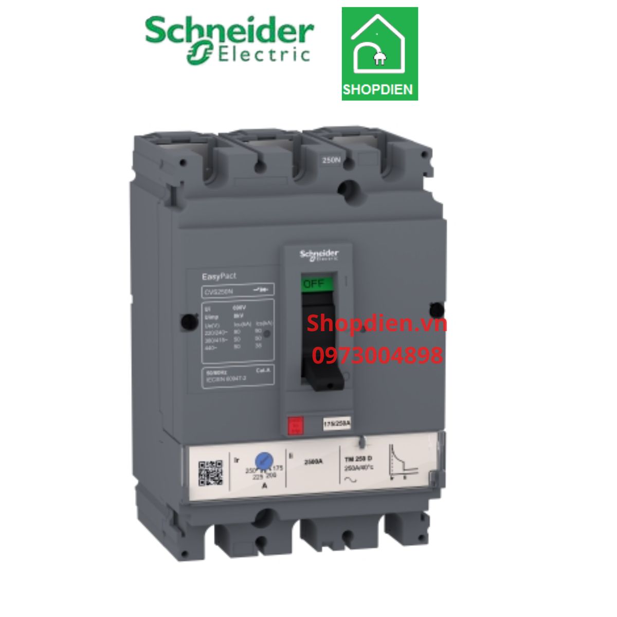 LV510472 Schneider CVS100N MCCB 3P 32A 50KA Easypact Aptomat Cầu dao tự ...