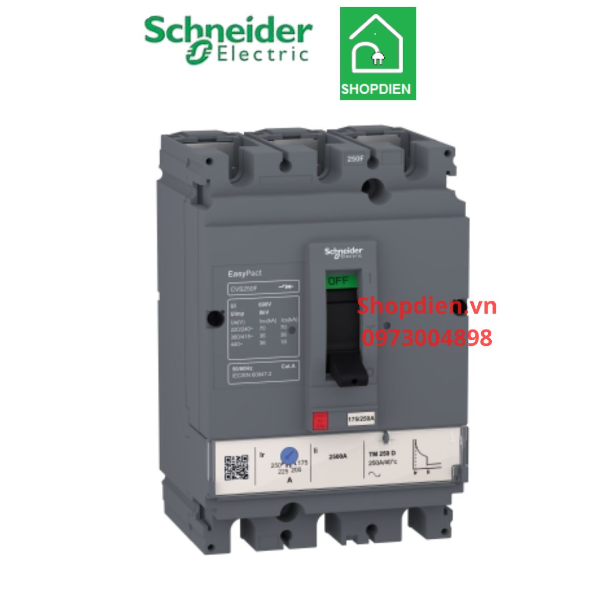 LV525332 Schneider CVS250F MCCB 3P 200A 36KA Easypact Aptomat Cầu dao tự động CÔNG TY TNHH ...