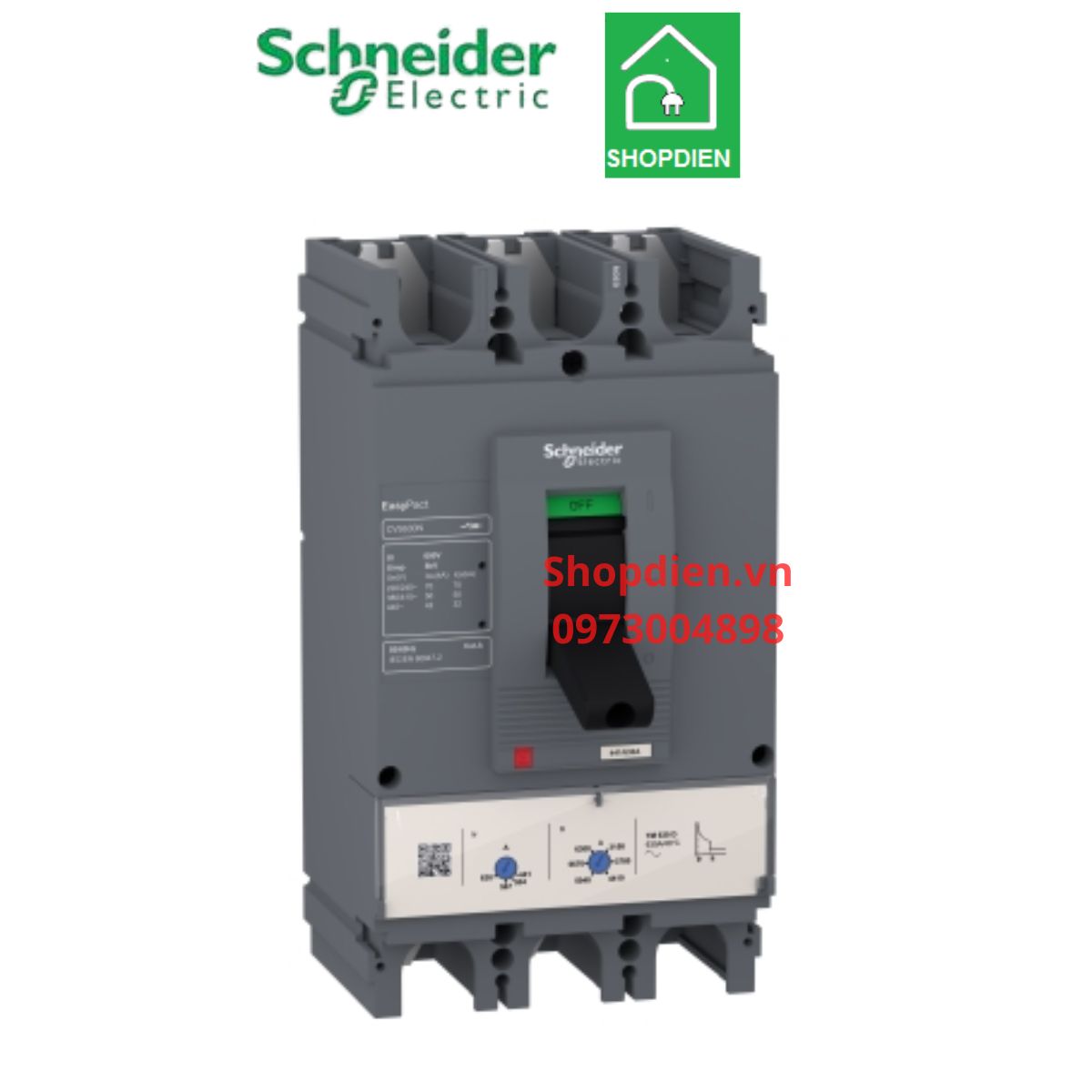 LV540316 Schneider CVS400N MCCB 3P 400A 50KA Easypact Aptomat Cầu dao ...