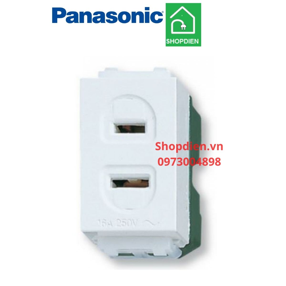 WEG1001SW Panasonic Ổ cắm 2 chân dẹt 16A Flat pin receptacle CÔNG TY ...