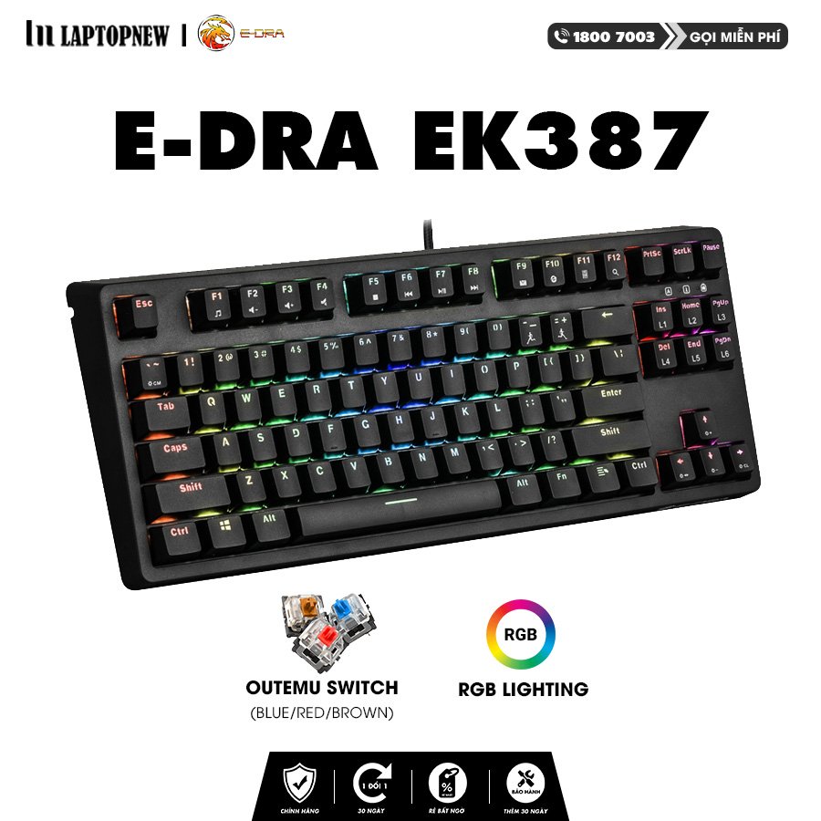 EDra - Keyboard Mechancial EDra EK387 TKL with RGB led | Hàng chính ...