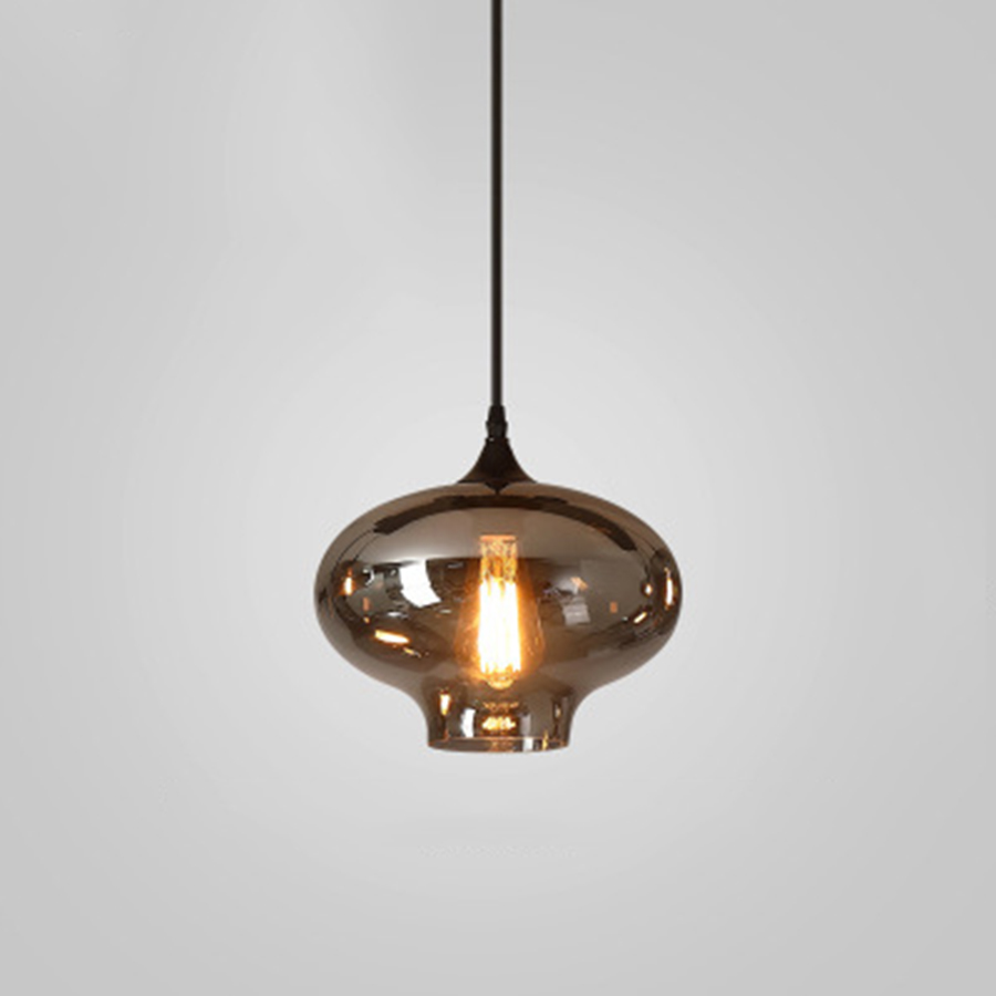 Đèn Thả Trần Hiện Đại Bắc Âu Choá Thuỷ Tinh Đen Khói CDT-L014 Dáng C ...