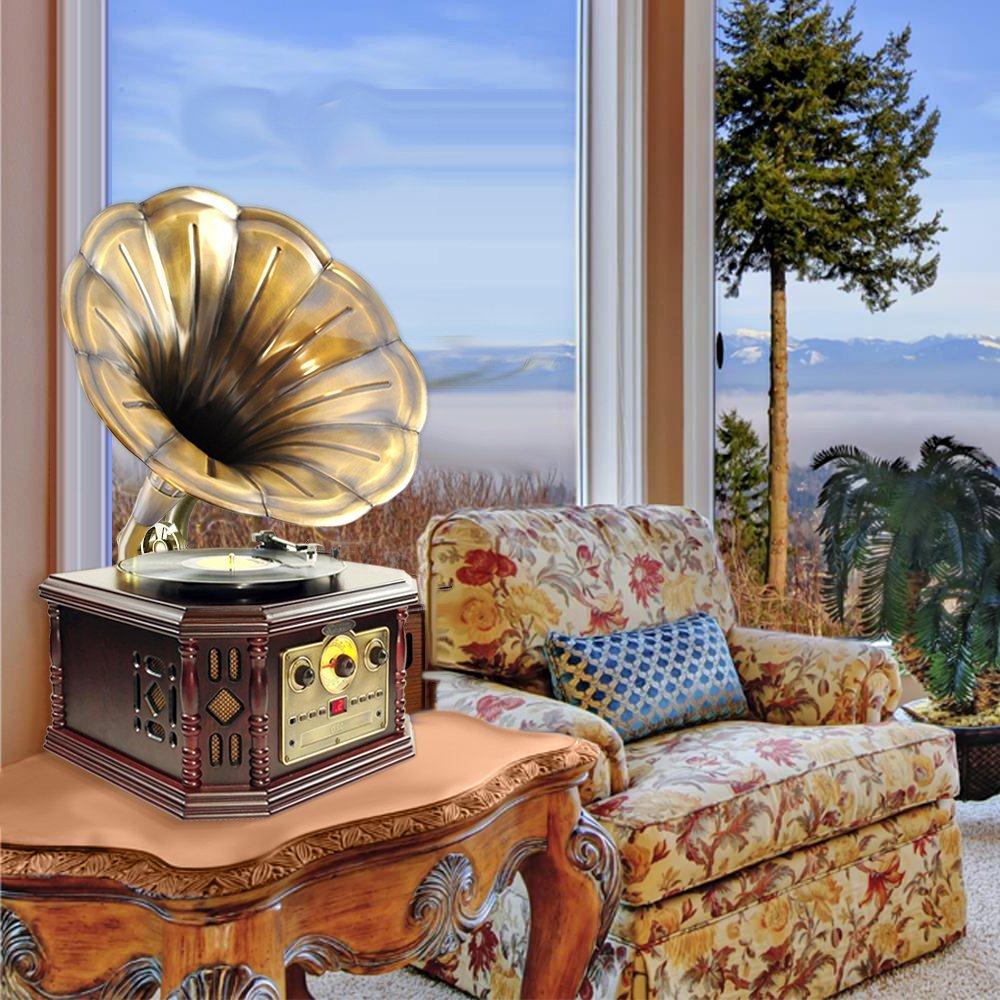 Loa kèn nghe đĩa than Pyle Vintage PVNP4CD Classical Trumpet Horn ...