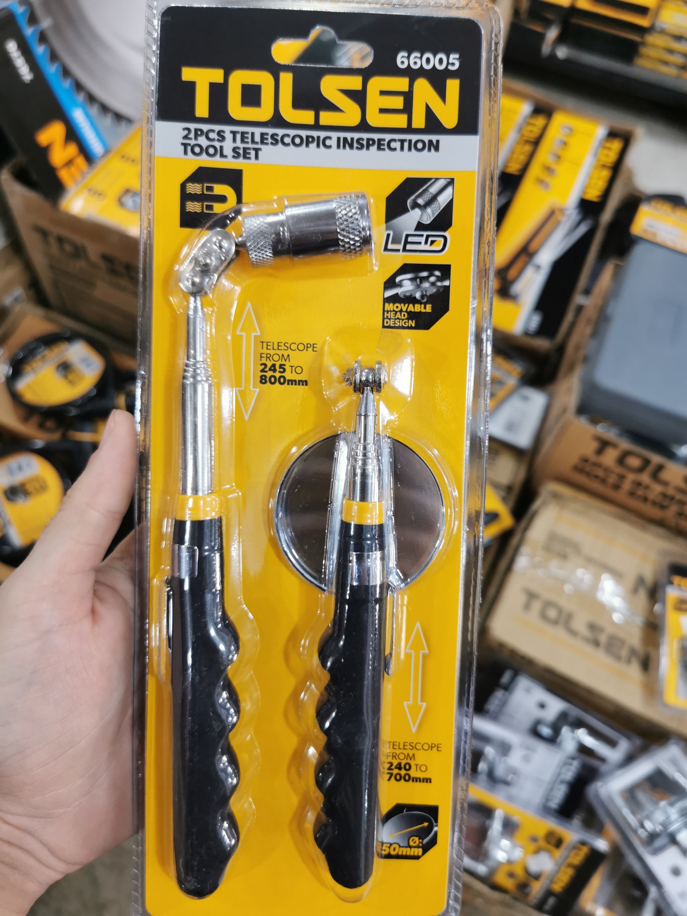 BỘ CÔNG CỤ NAM CHÂM NHẶT VẬT CÓ ĐÈN LED VÀ GƯƠNG 5LBS TOLSEN 66005 ...